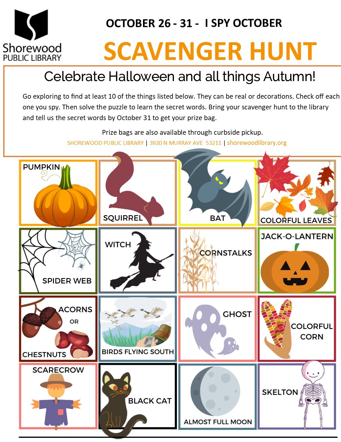 I Spy October - Scavenger Hunt Begins
